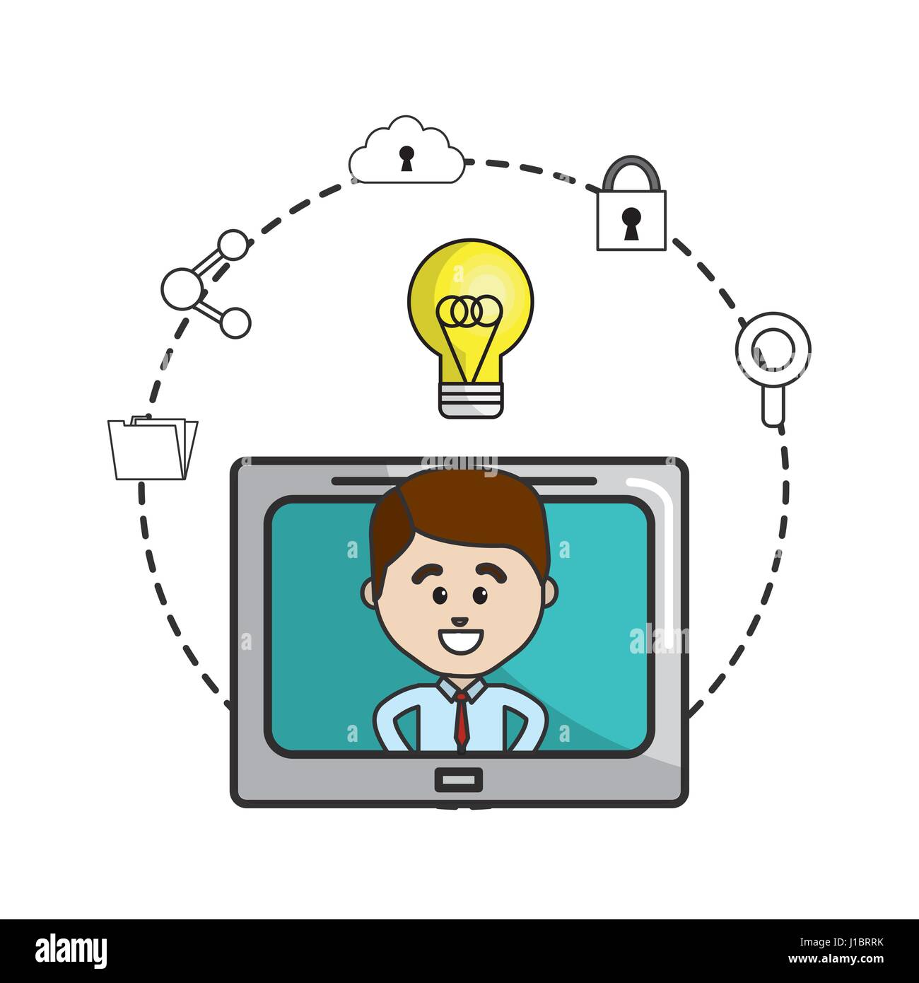 Man and tv Stock Vector Images - Alamy