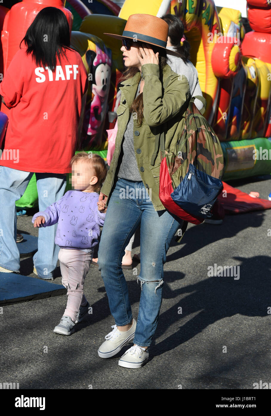 Rachel Bilson and her daughter, Briar Rose Christensen, visiting a ...