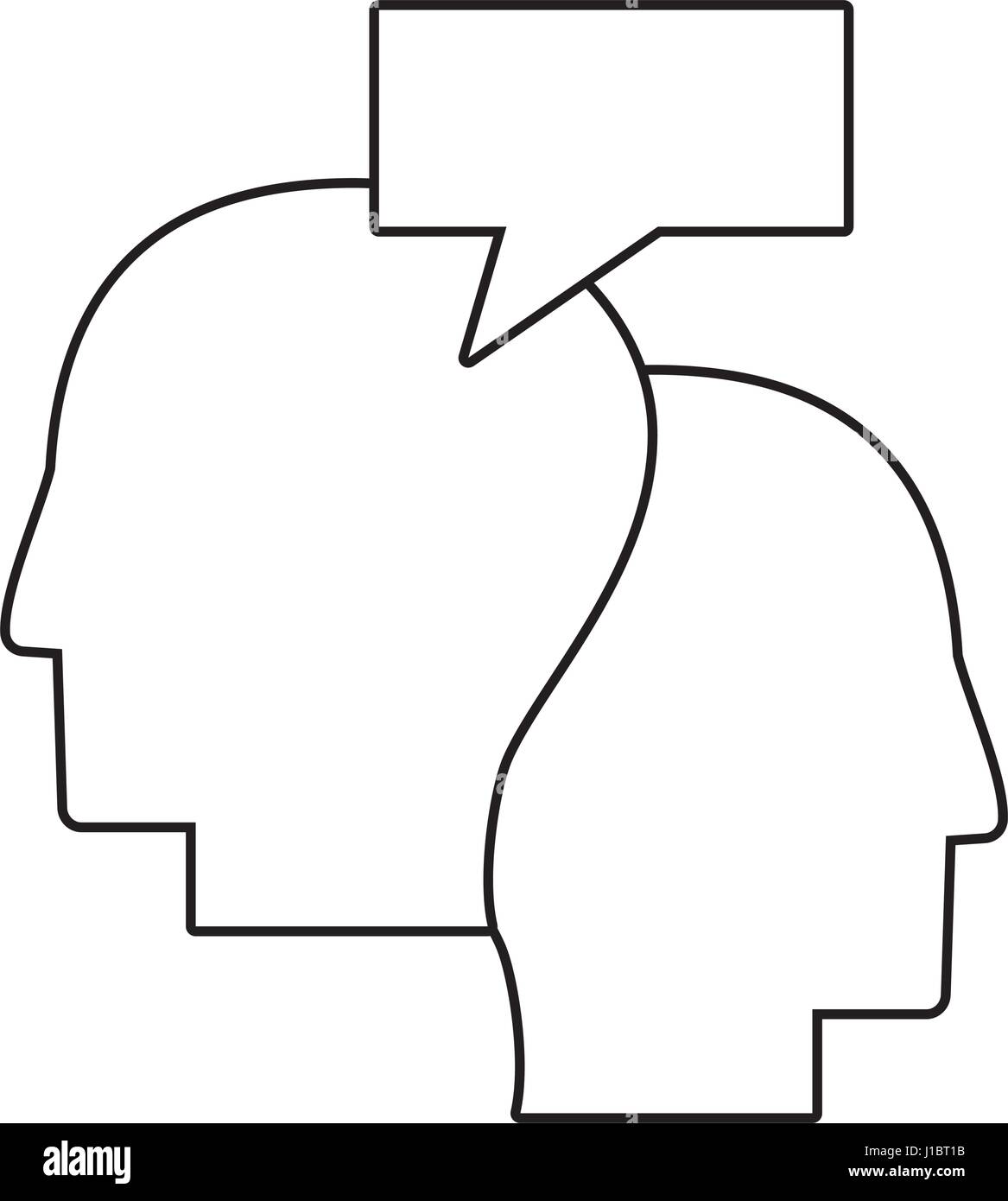 human heads communication talking outline Stock Vector Image & Art - Alamy