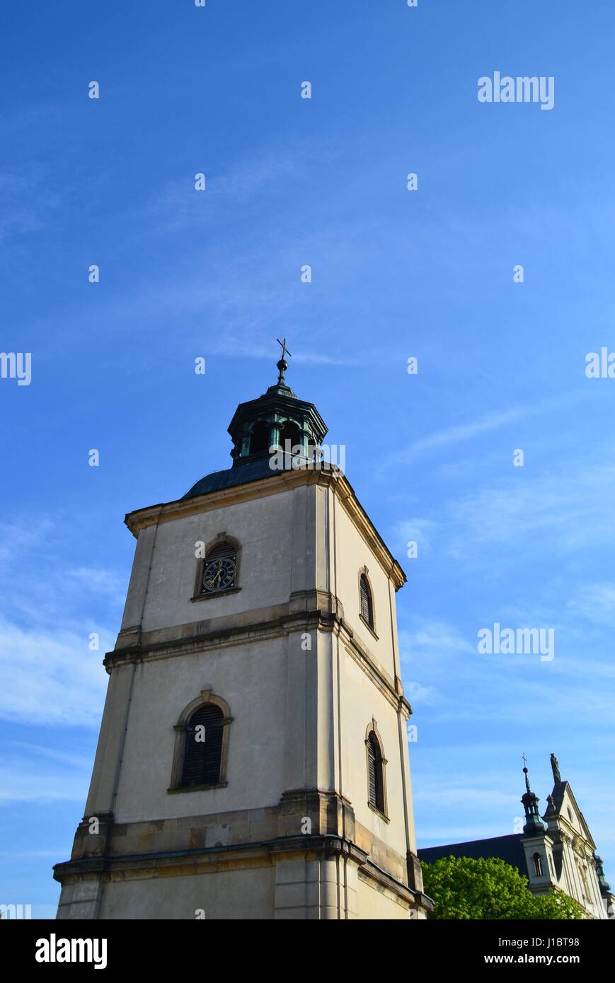 Very old church with belfry in Sandomierz, Poland Stock Photo - Alamy