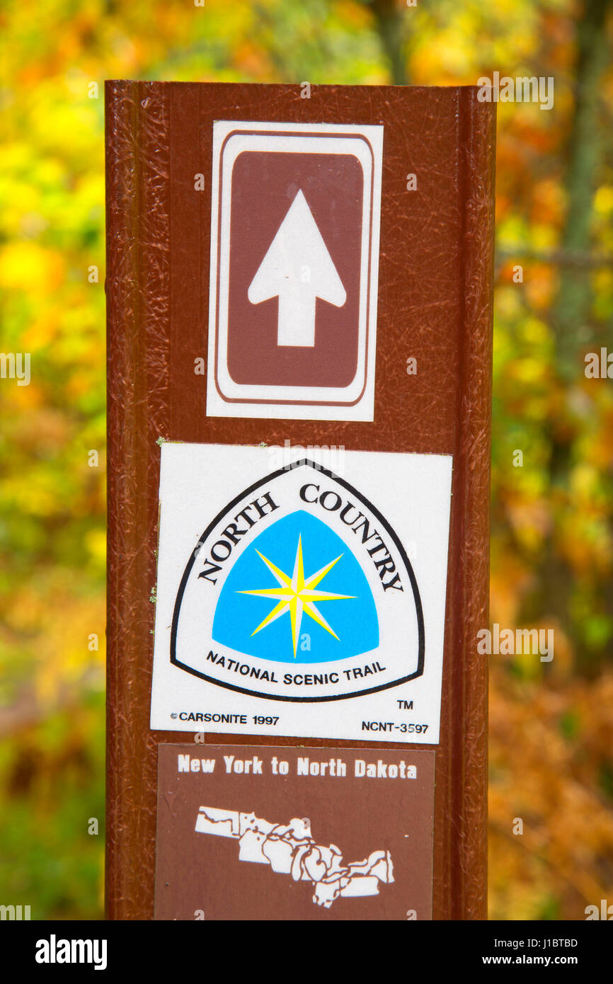 North Country National Scenic Trail sign, Brule River State Forest ...