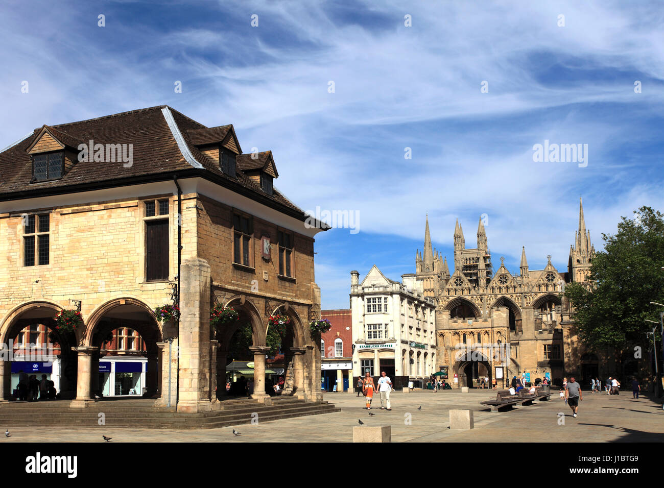 The 17th century Guildhall in Cathedral square, Peterborough City ...