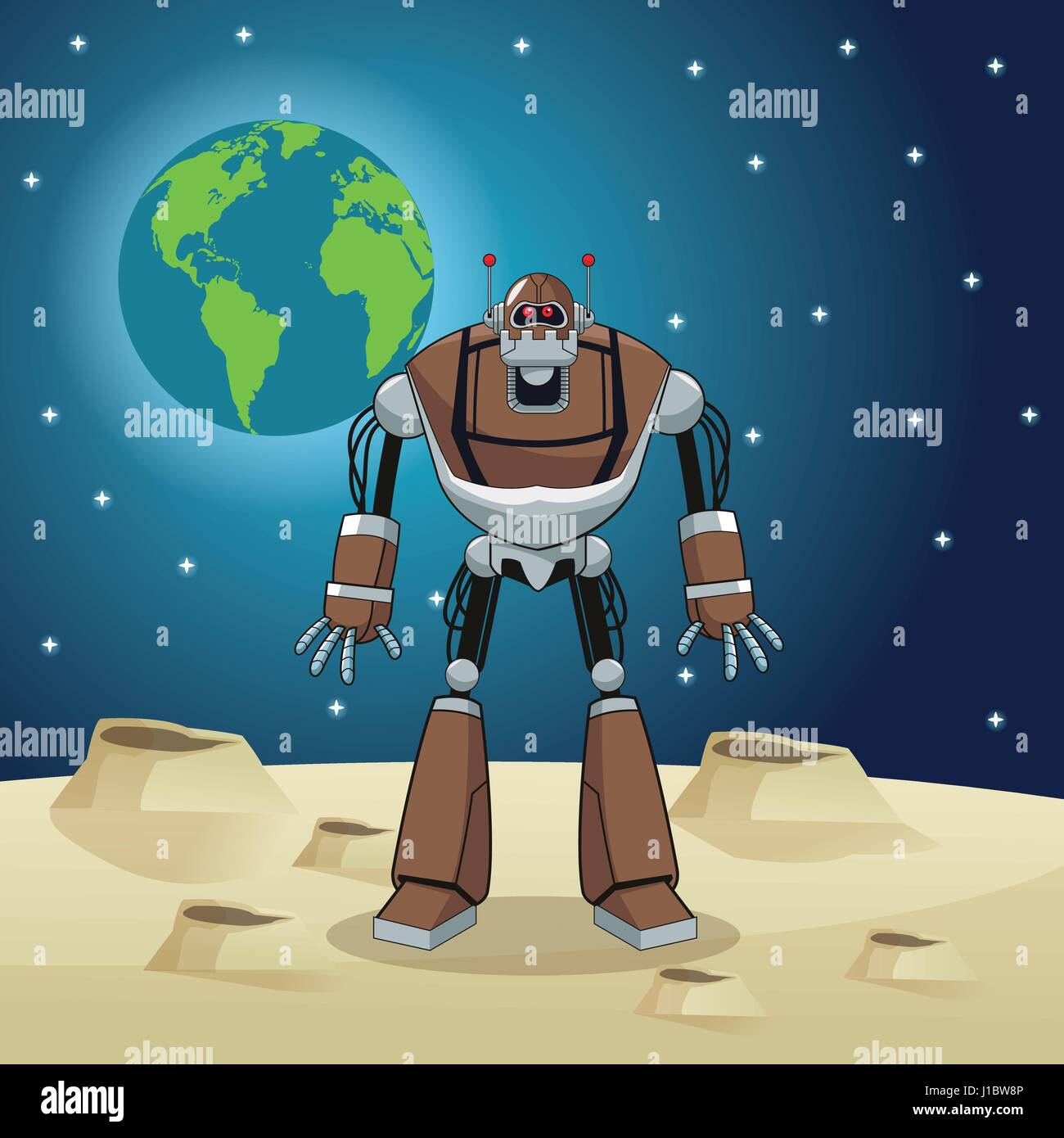 robot automation space earth Stock Vector Image & Art - Alamy