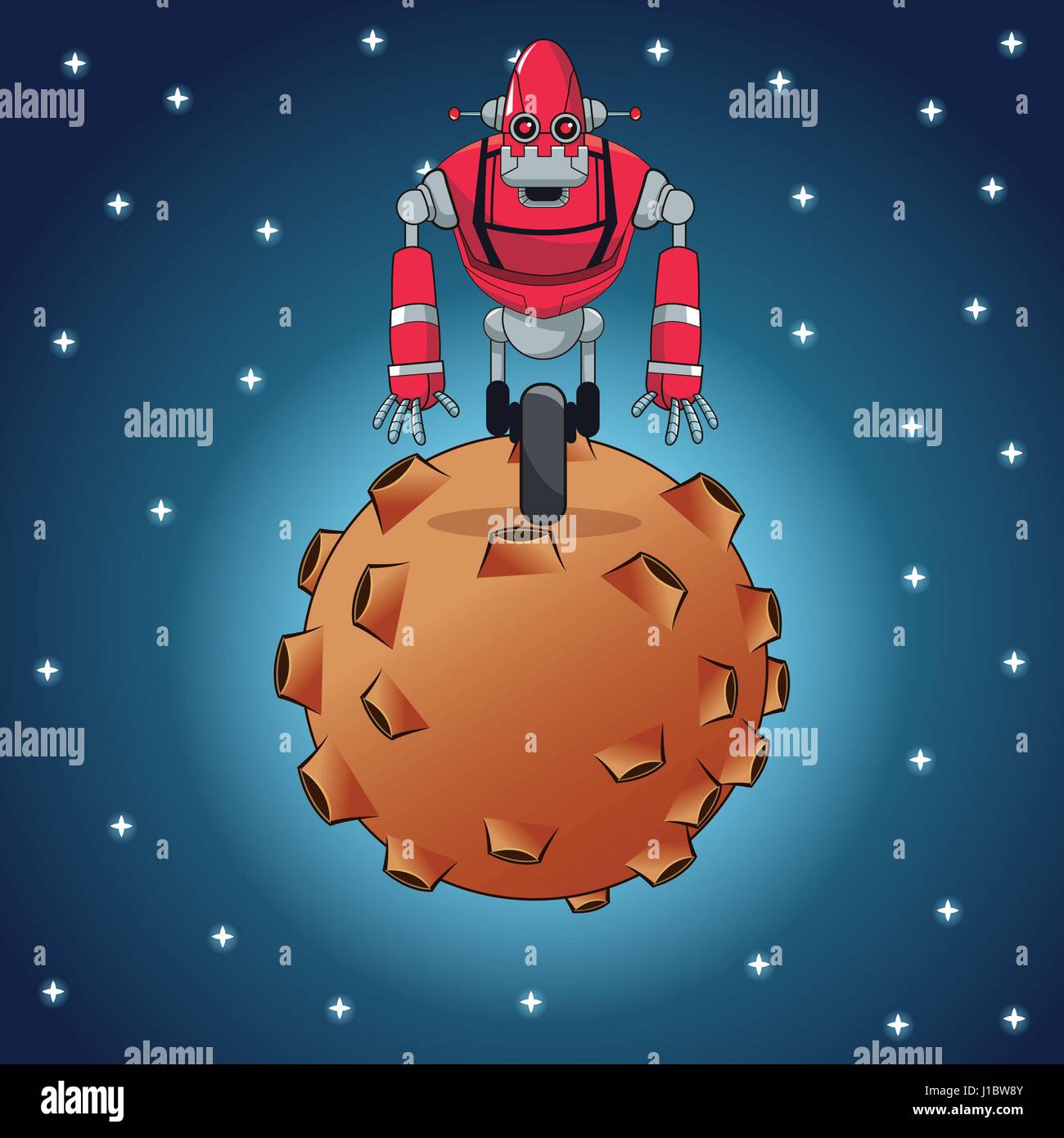robot futuristic steel moon space Stock Vector Image & Art - Alamy
