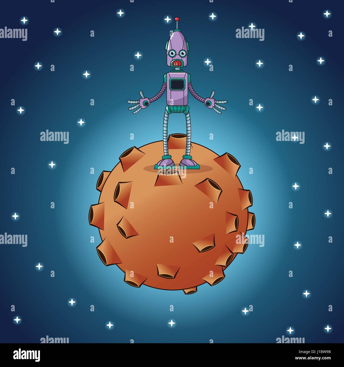 Modern robot cyborg standing Stock Vector Images - Alamy