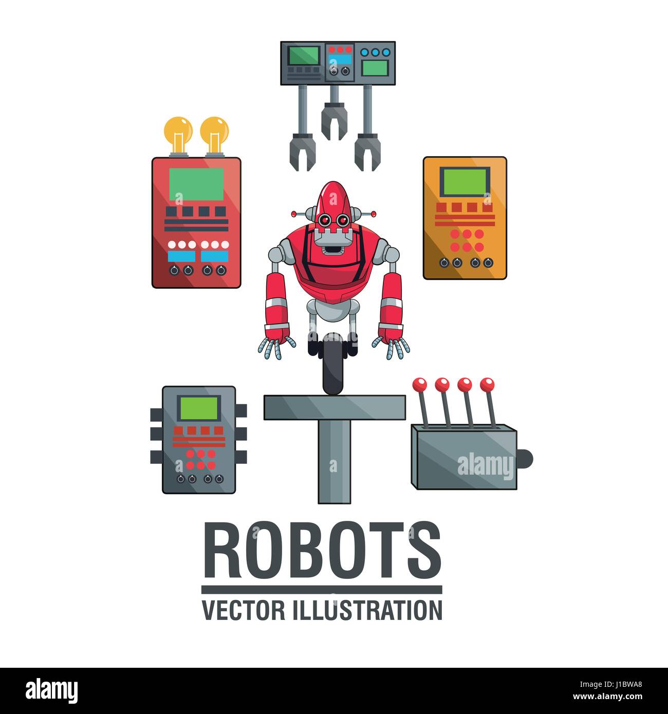 robots industry engineering technology poster Stock Vector Image & Art ...