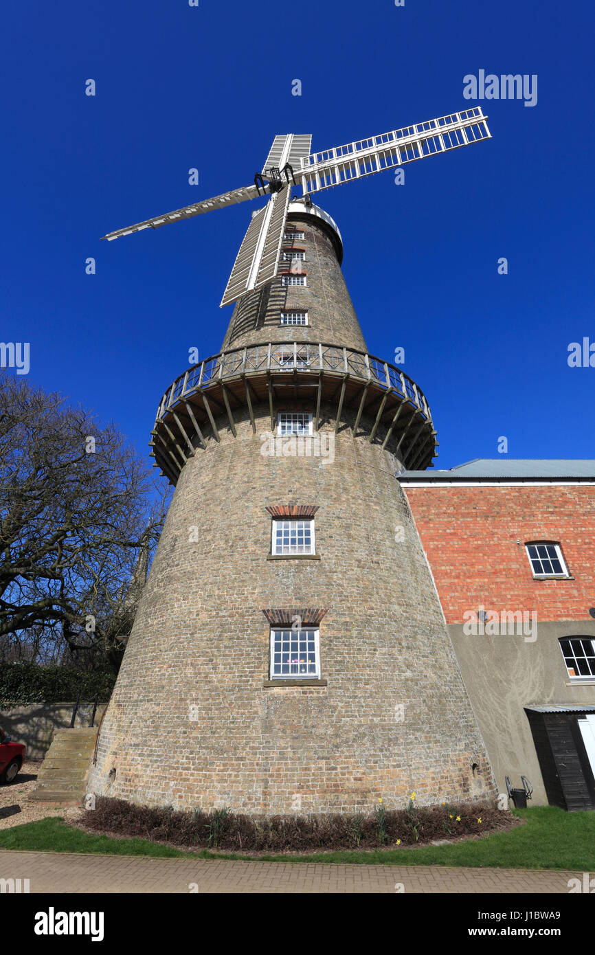 Moulton tower windmill, Moulton village, Lincolnshire, England Stock ...