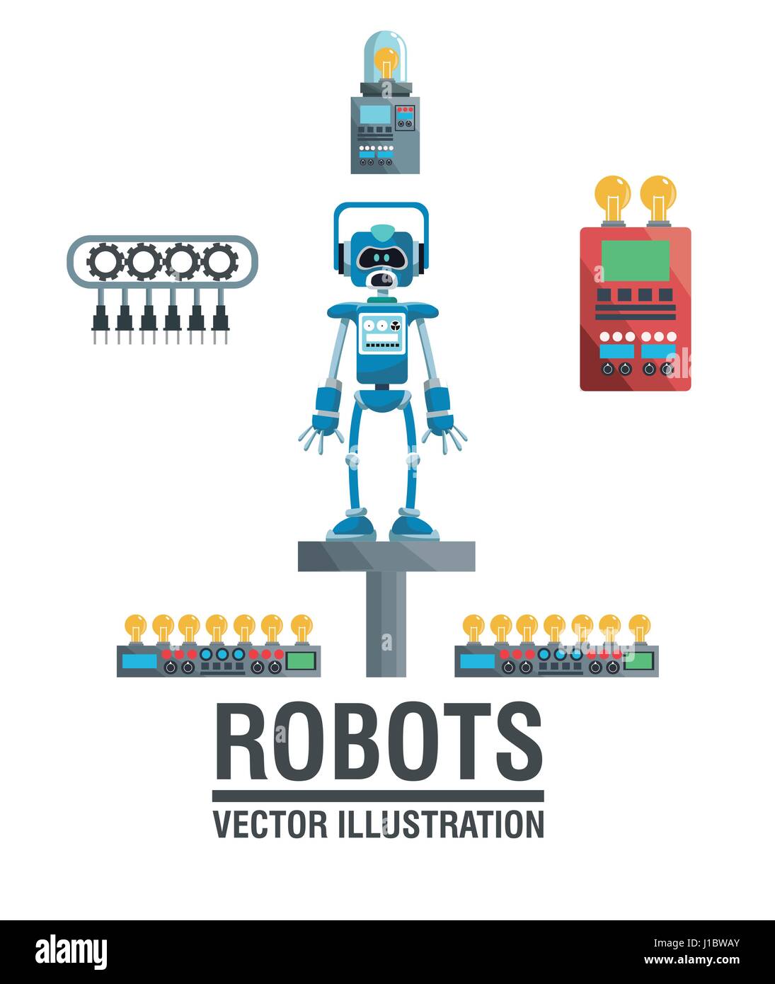 robots industry engineering technology poster Stock Vector Image & Art ...