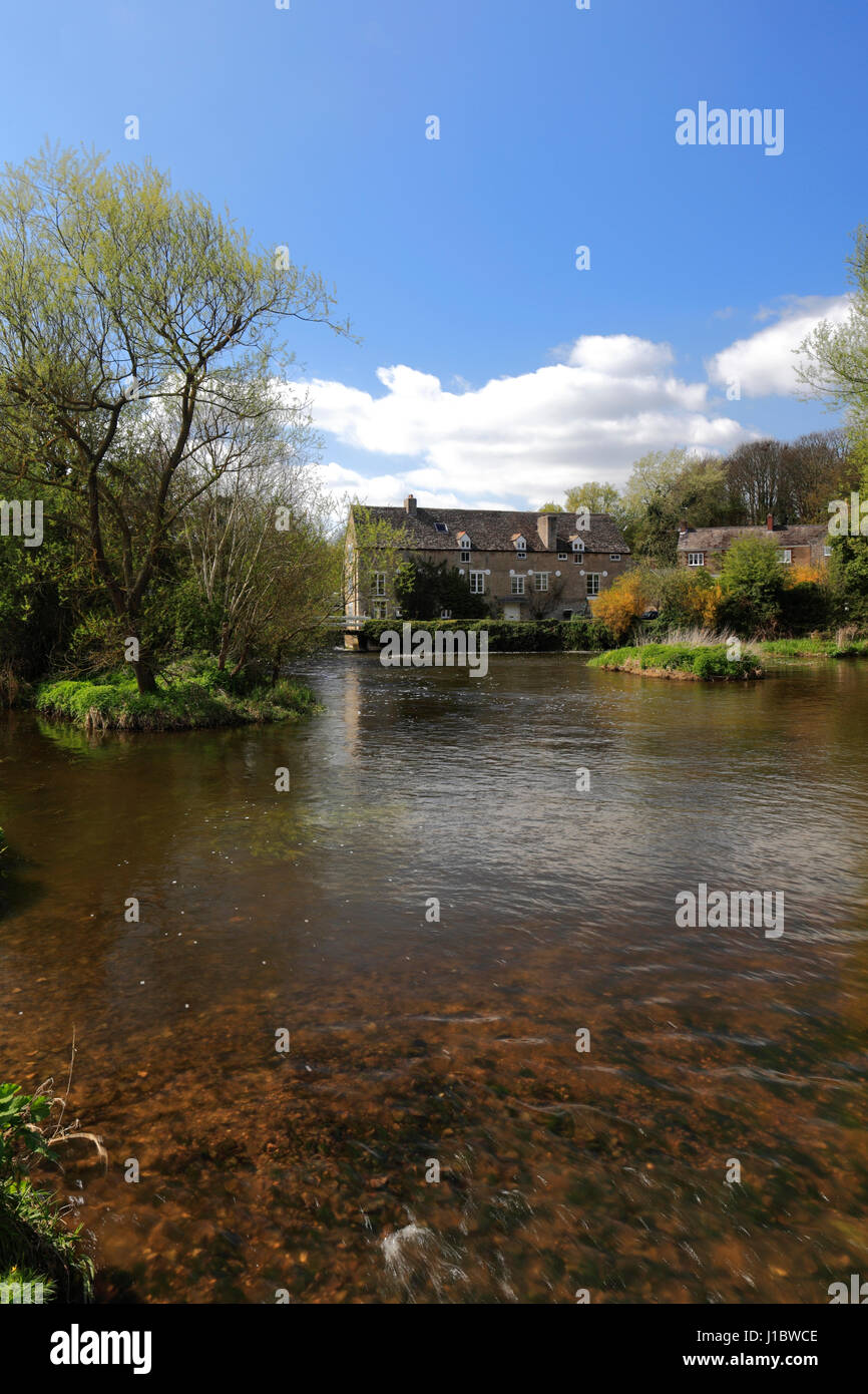 Summer, river Nene, Wadenhoe village, Northamptonshire County, England ...