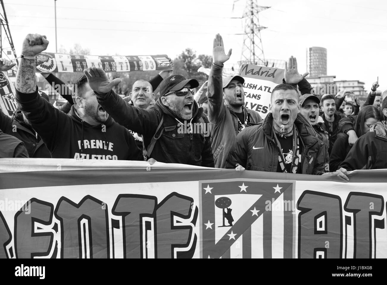 Football hooligans Black and White Stock Photos & Images - Alamy