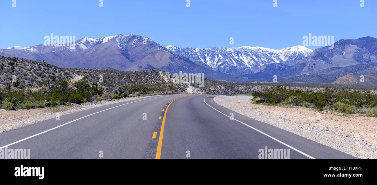 Driving into the Spring Mountains, near Las Vegas Nevada Stock Photo ...