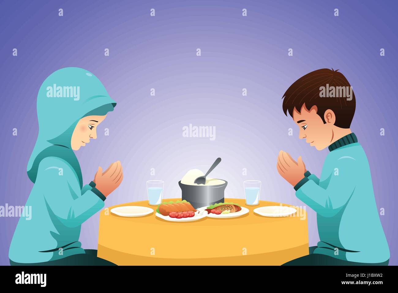 Muslim prayer eating food hi-res stock photography and images - Alamy
