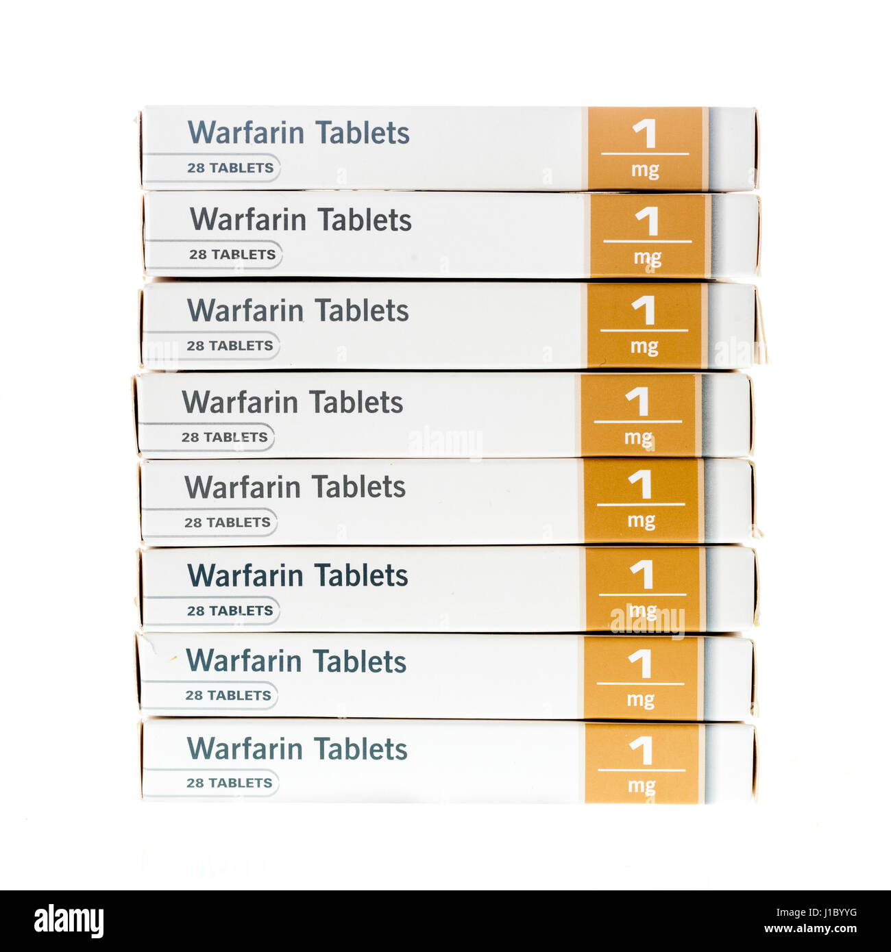 Warfarin tablets used to treat or prevent blood clots in veins or ...
