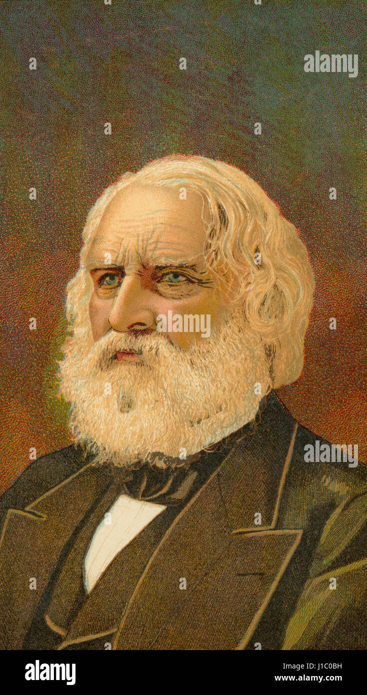 Henry Wadsworth Longfellow (1807-82), American Poet and Educator ...
