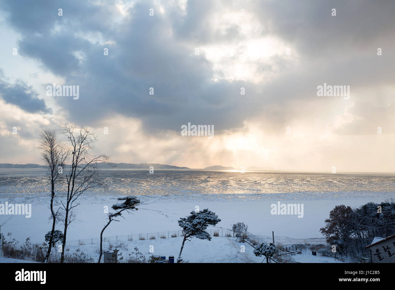 a wintry landscape Stock Photo - Alamy