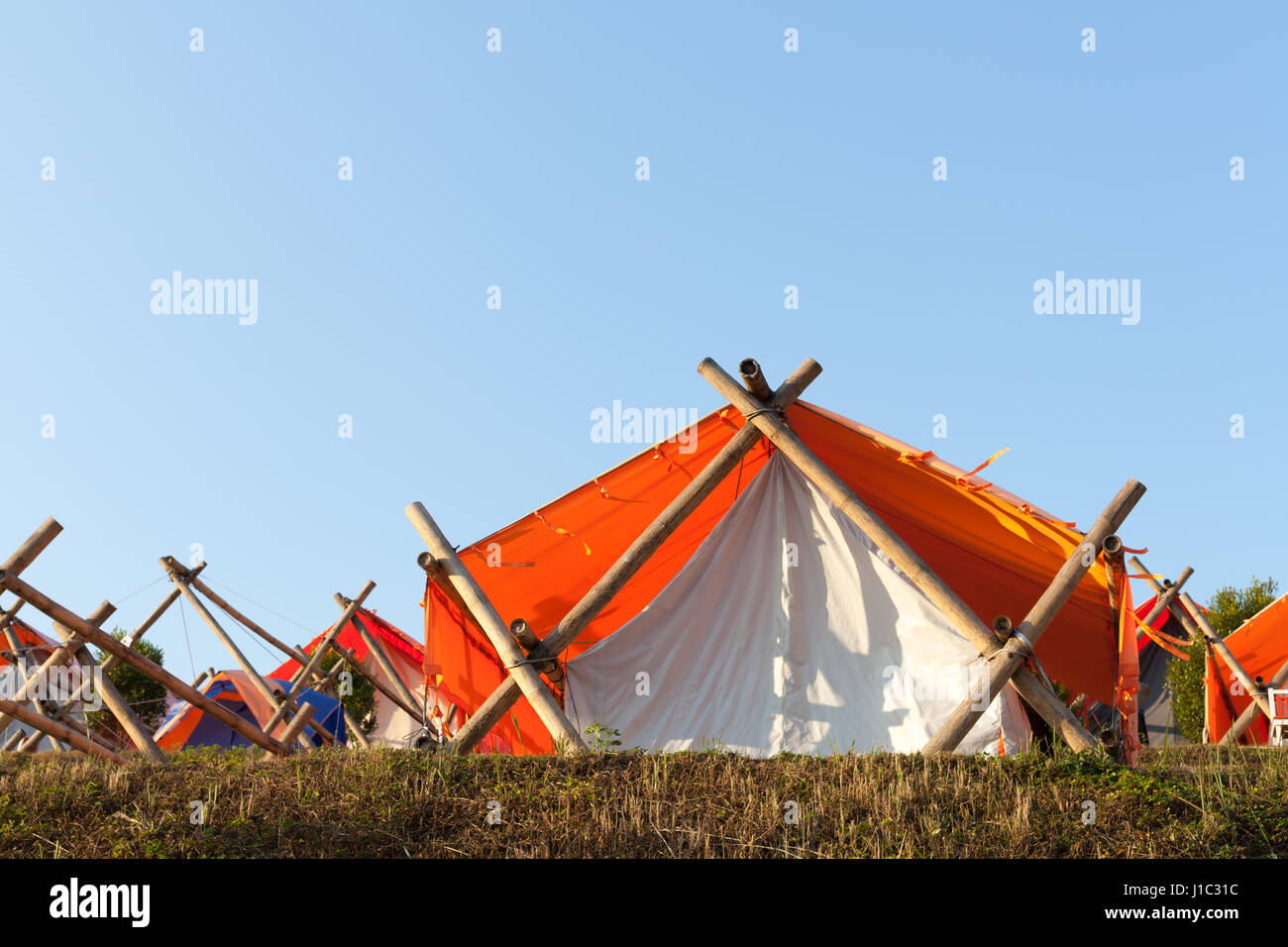 Bright orange tent hi-res stock photography and images - Alamy