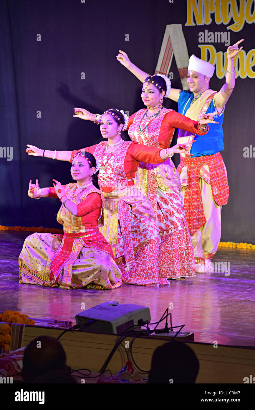 Indian classical dance, Sattriya dance, Pune, Maharashtra Stock Photo - Alamy
