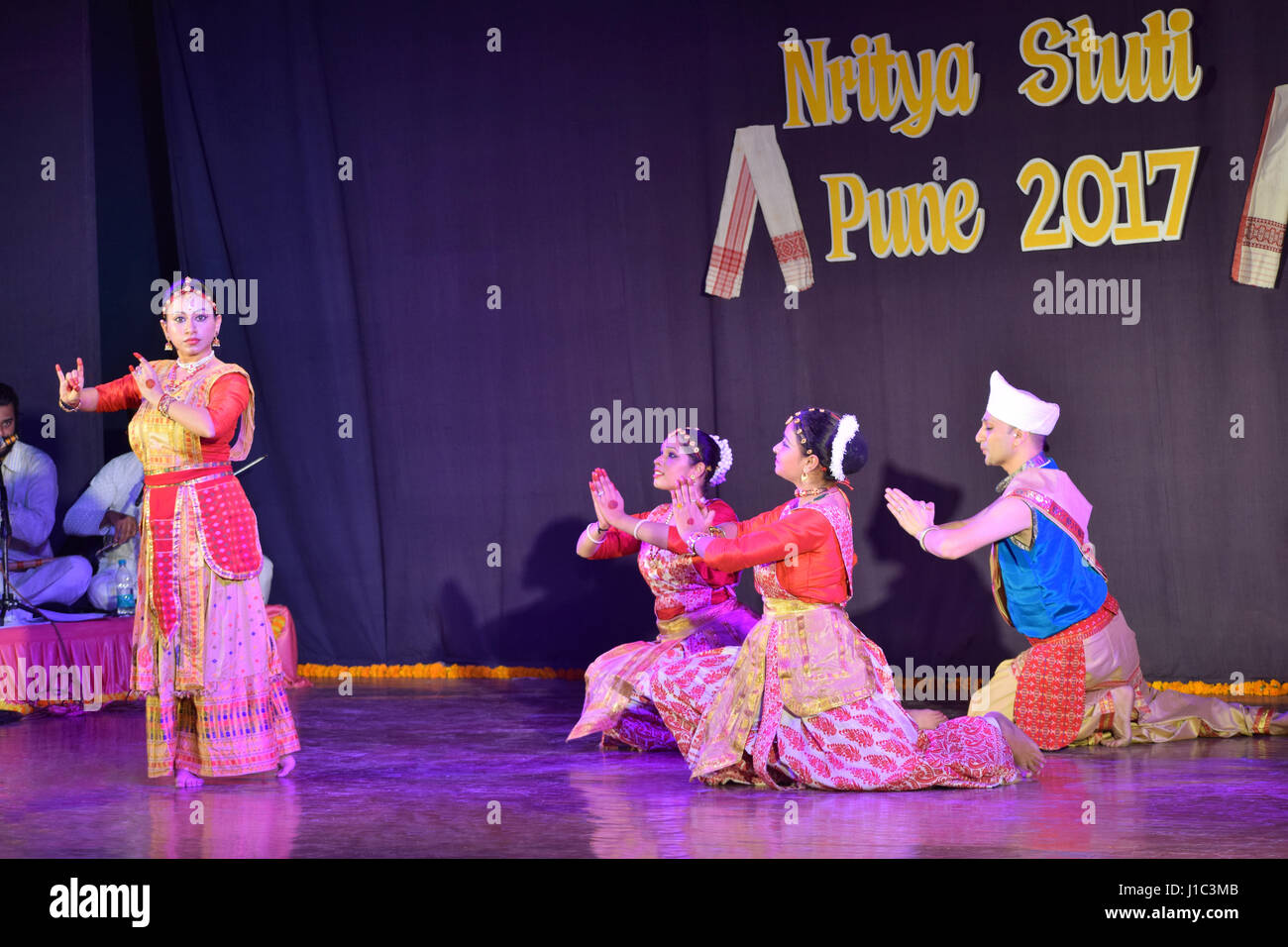 Indian classical dance, Sattriya dance, Pune, Maharashtra Stock Photo ...