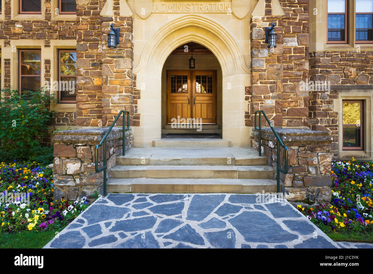 Entrance to the Banff Administration Building, Banff National Park ...