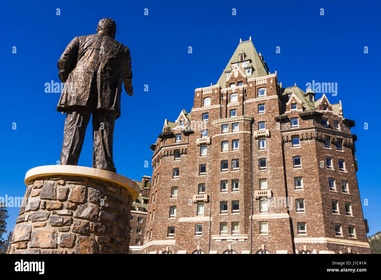 William C Van Horne statue at the Banff Springs Hotel, Banff National ...