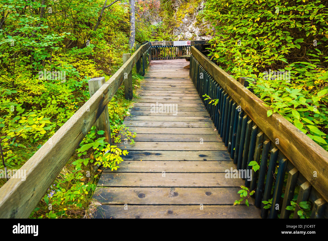 Interpretive boardwalk at Cave and Basin National Historic Site, Banff ...