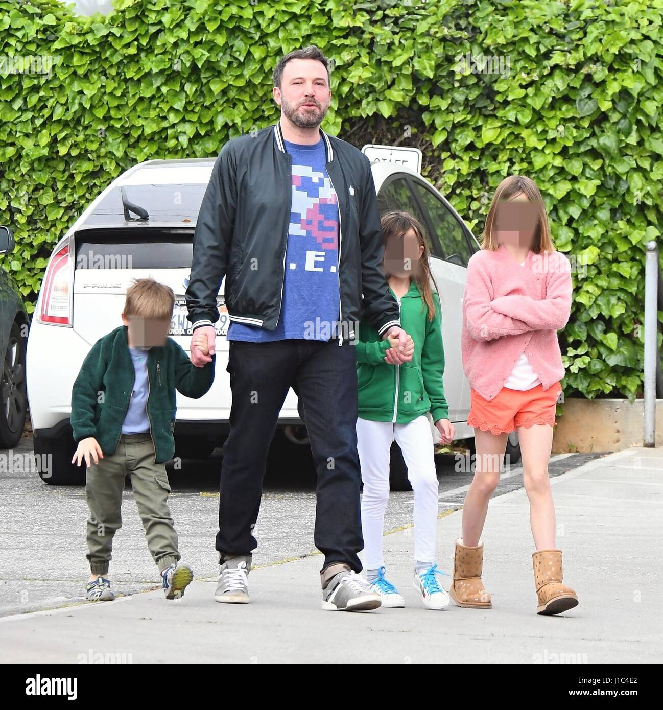 Ben Affleck takes his three children to church Featuring: Ben Affleck ...