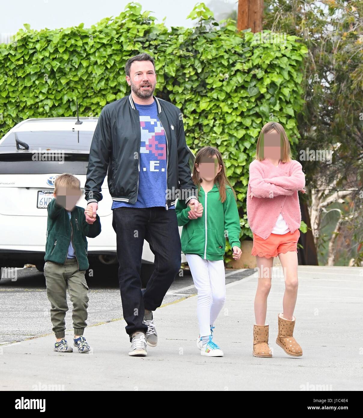 Ben Affleck takes his three children to church Featuring: Ben Affleck ...