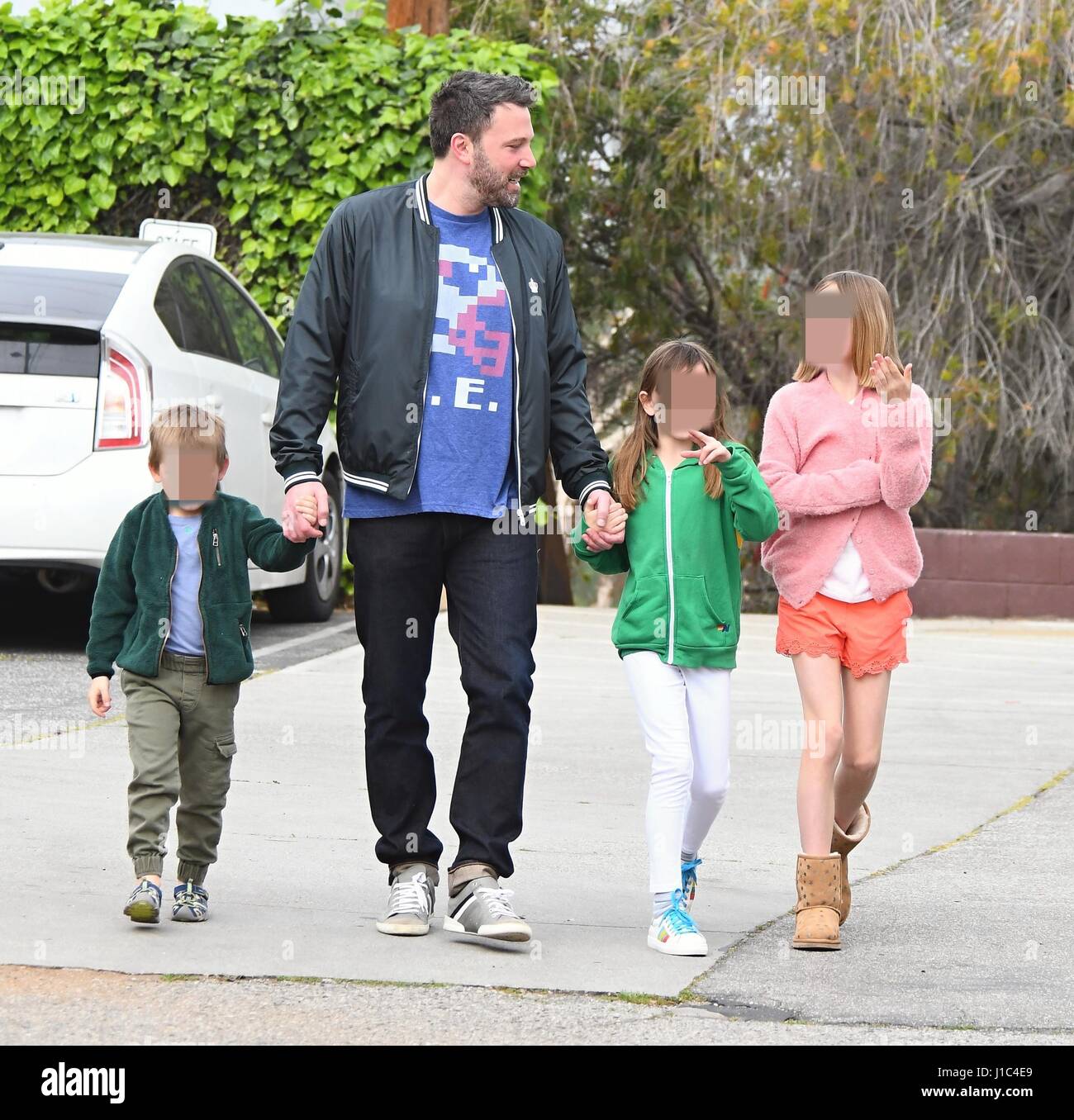 Ben Affleck takes his three children to church Featuring: Ben Affleck ...