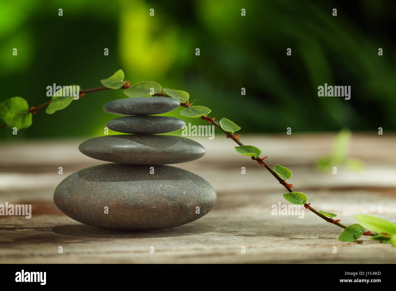 Pile zen green leaf hi-res stock photography and images - Alamy