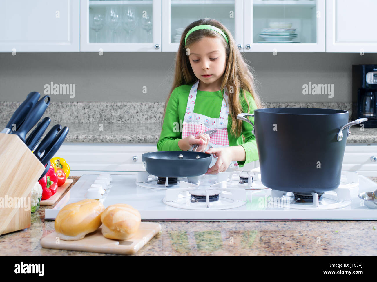 girl on kitchen Stock Photo - Alamy