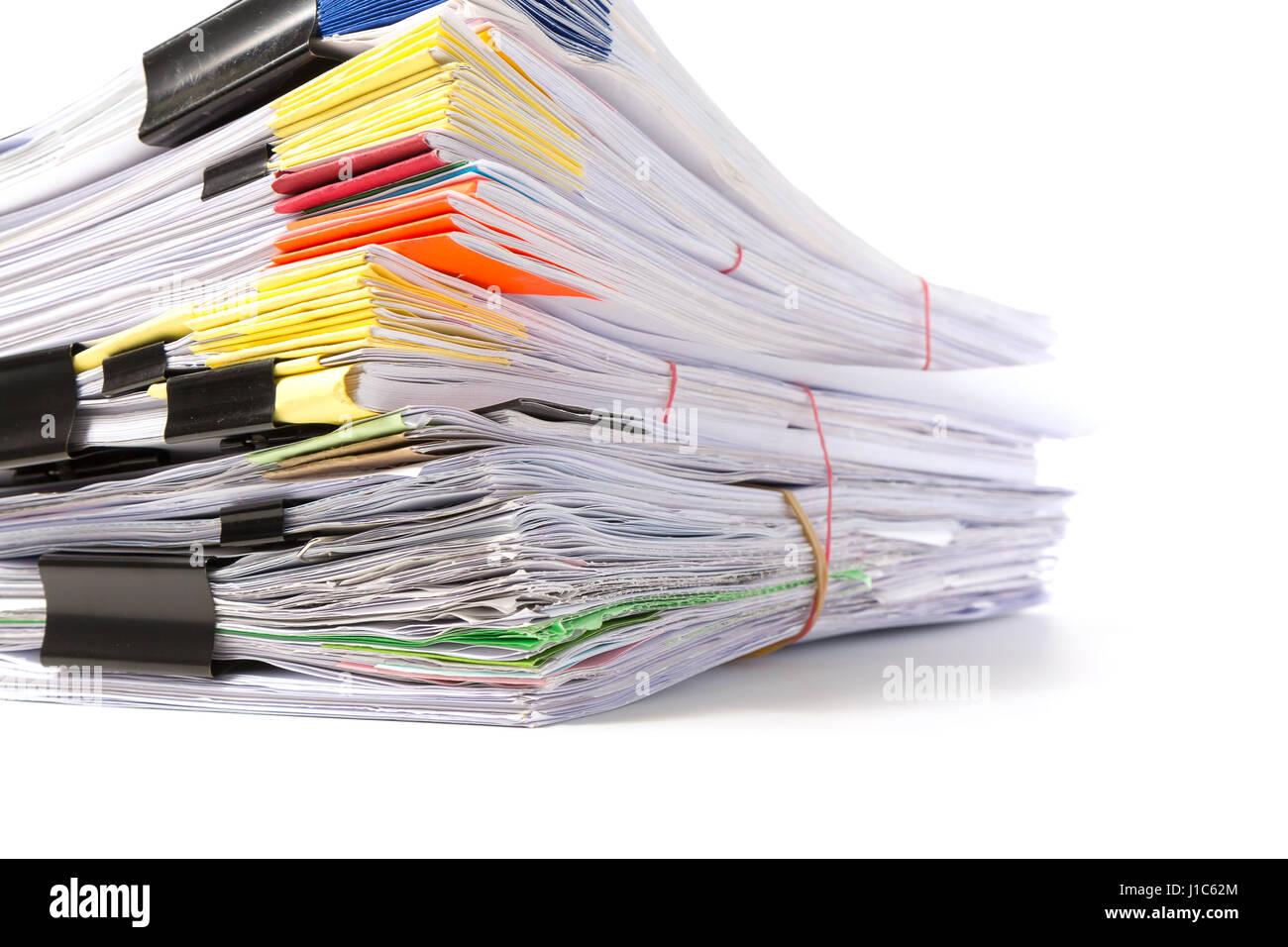 Stack of business papers isolated on white background Stock Photo - Alamy