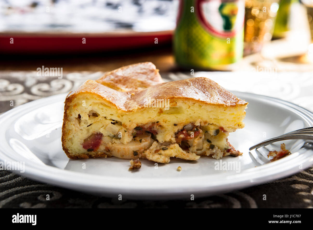 Slice of torta on plate Stock Photo - Alamy