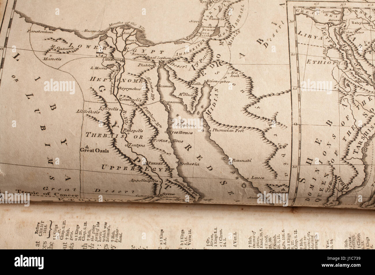 Map in a 200 year old Bible Stock Photo - Alamy