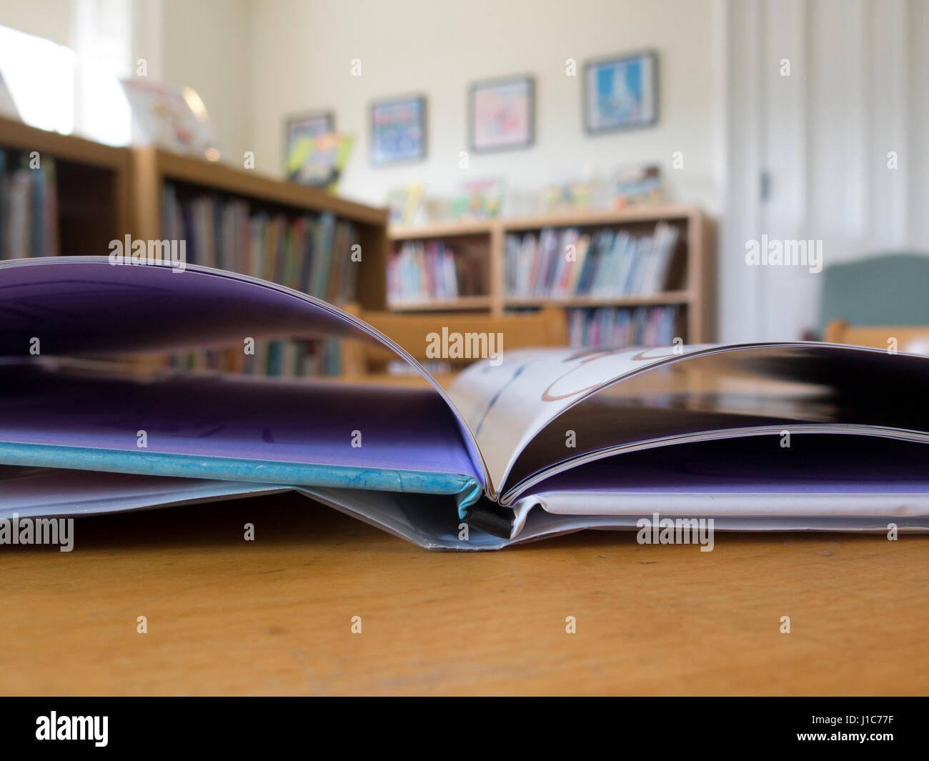 Library book sits on a table in the children's section of the North ...