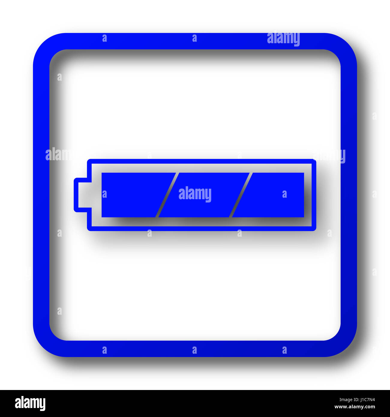 Fully charged battery icon. Fully charged battery website button on ...