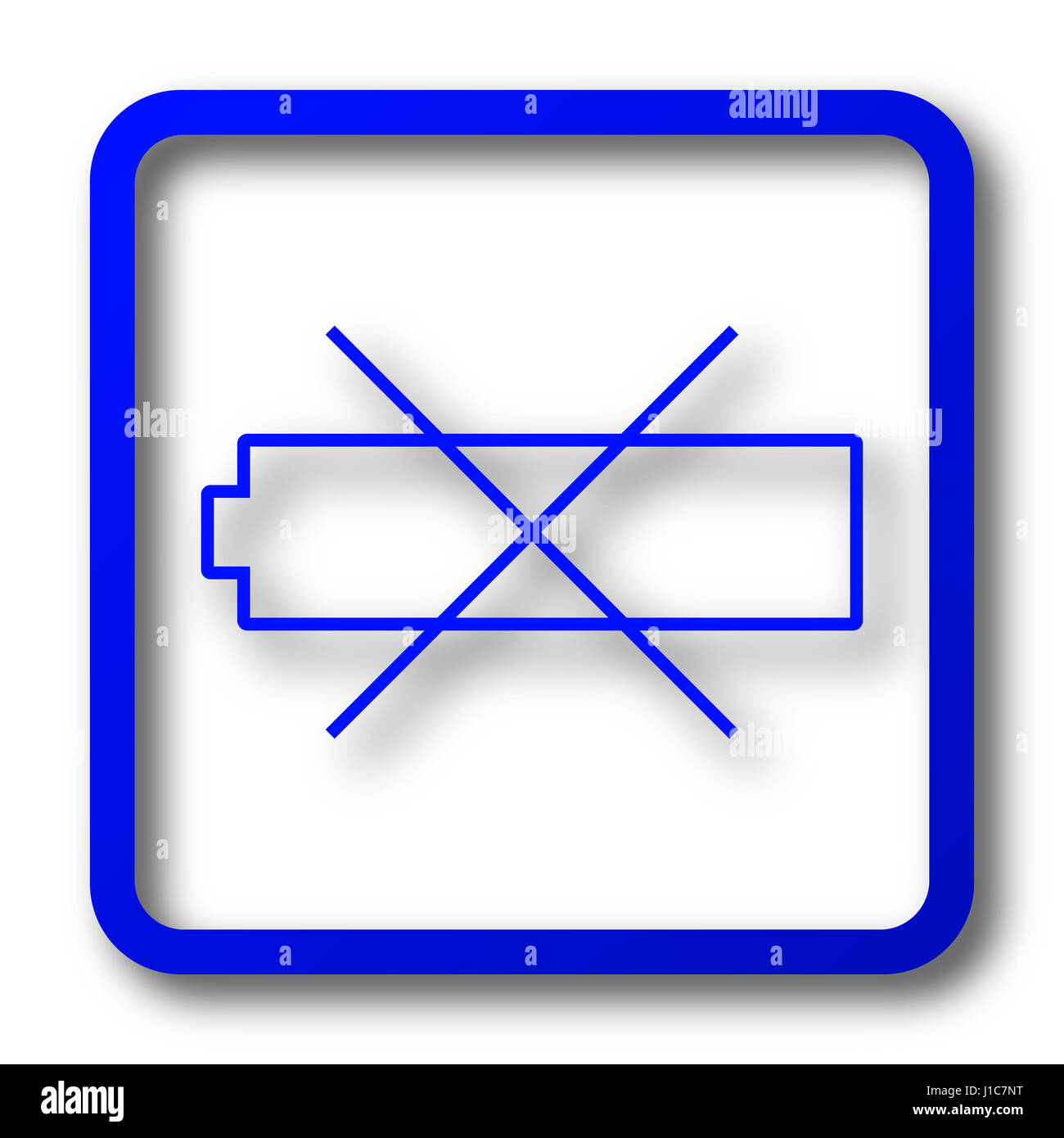 Empty battery icon. Empty battery website button on white background ...