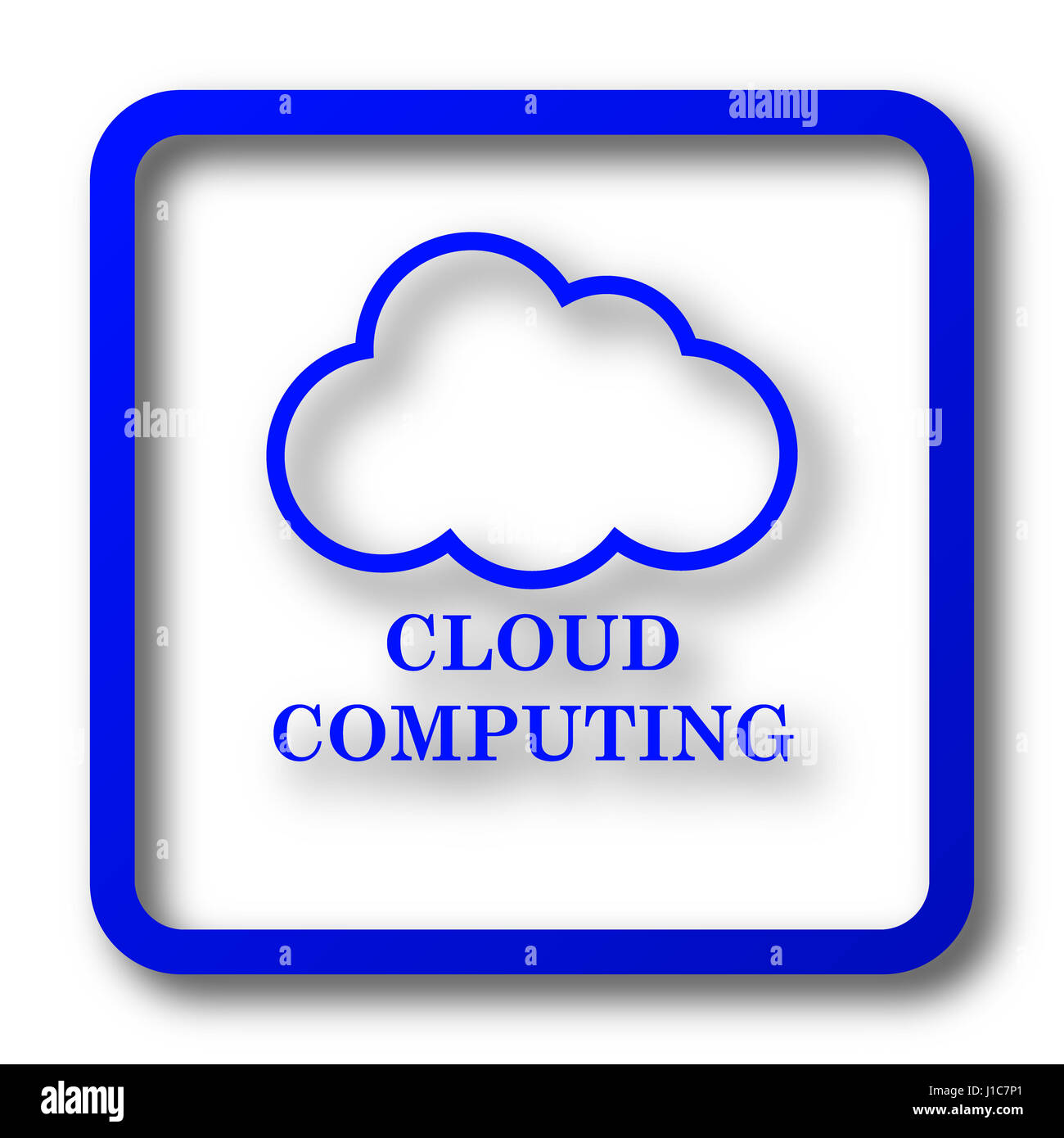Cloud computing icon. Cloud computing website button on white background Stock Photo - Alamy
