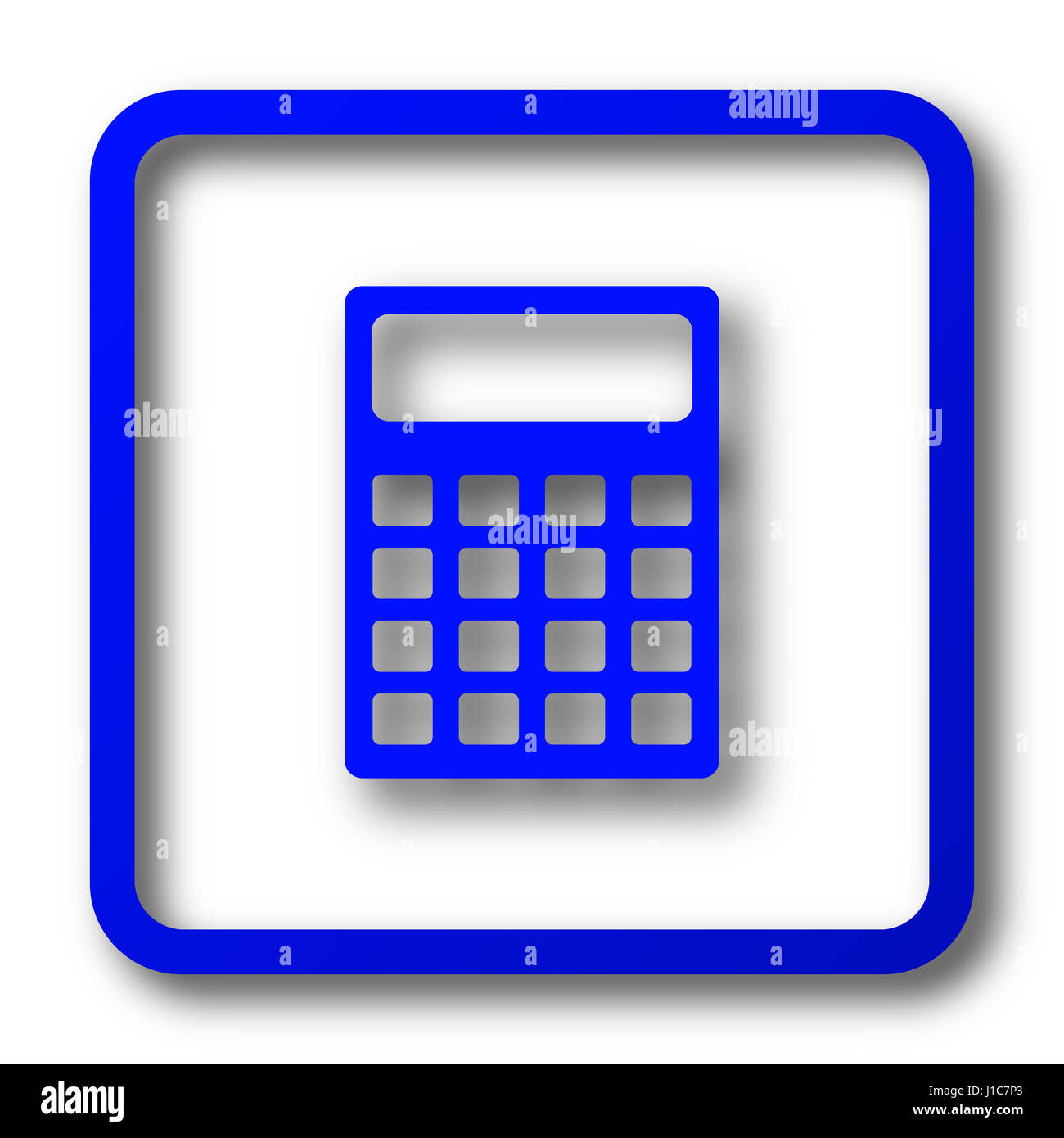 Calculator icon. Calculator website button on white background Stock ...