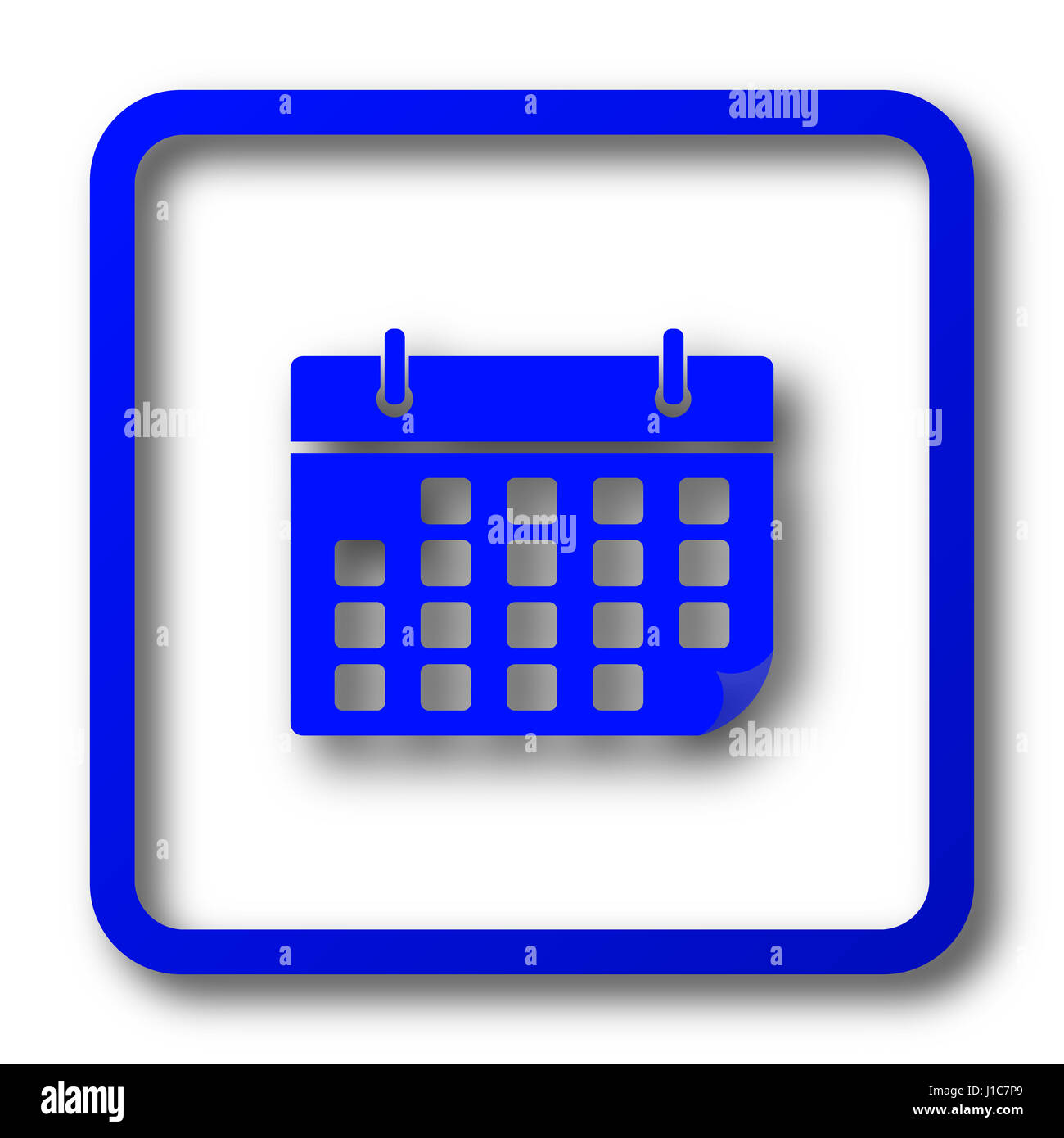 Calendar icon. Calendar website button on white background Stock Photo ...