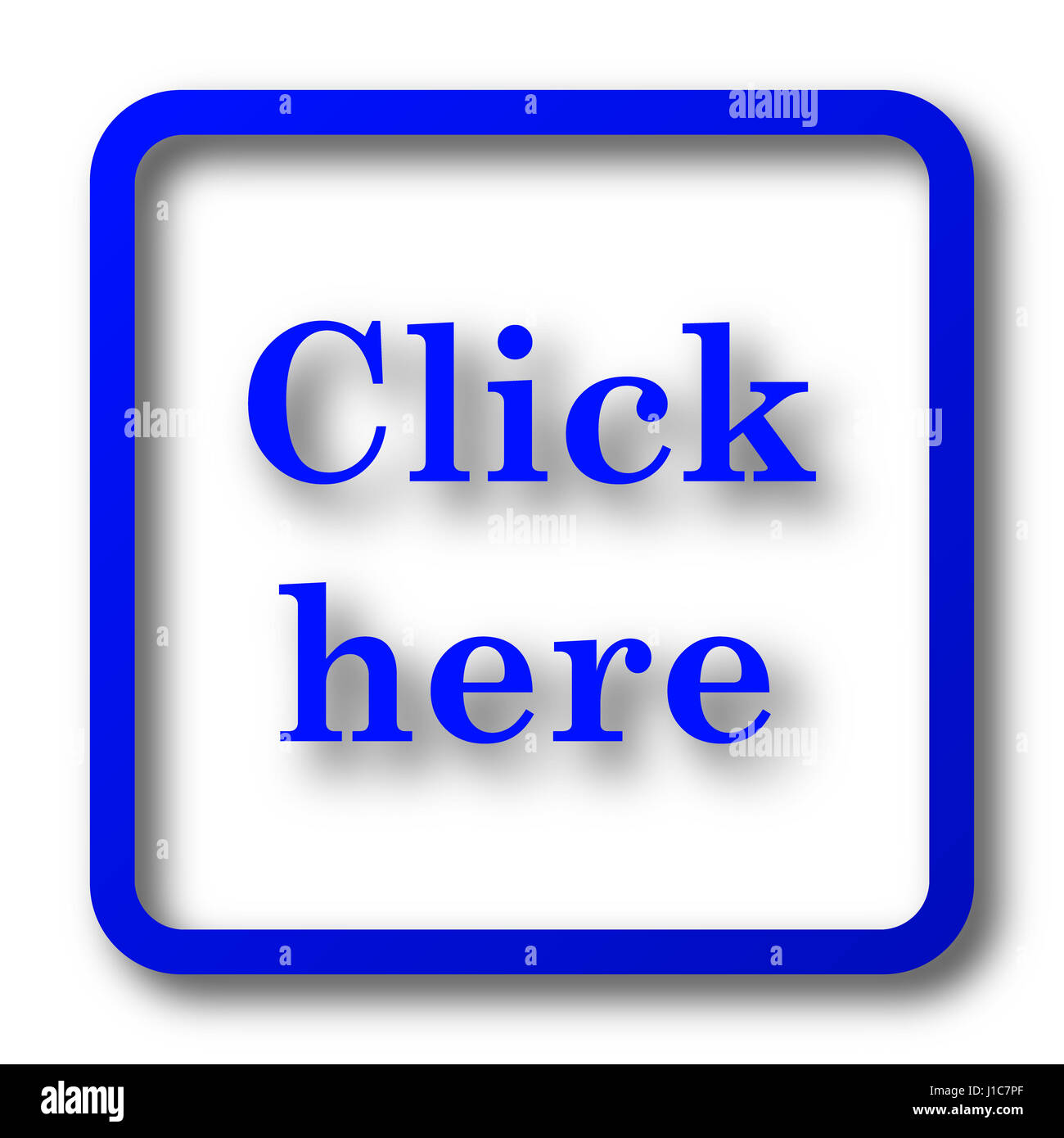 Click here icon. Click here website button on white background Stock ...