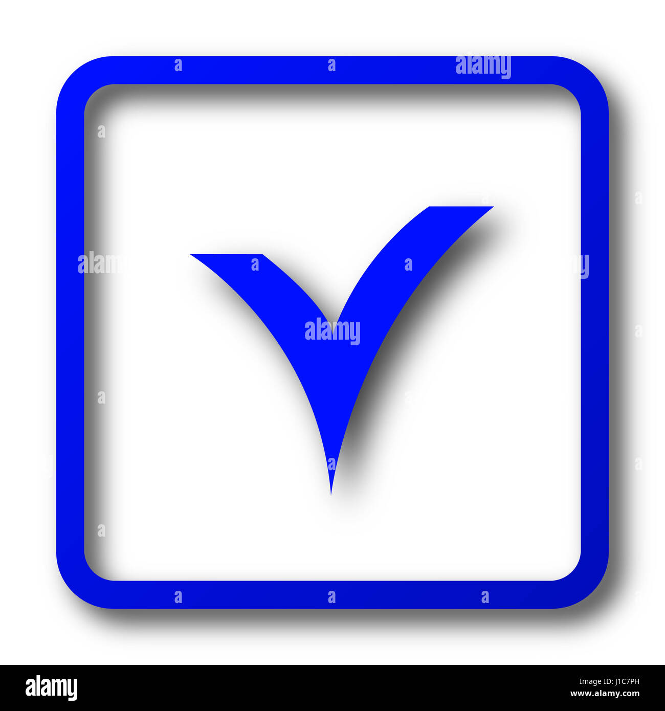 V checked icon. V checked website button on white background Stock ...