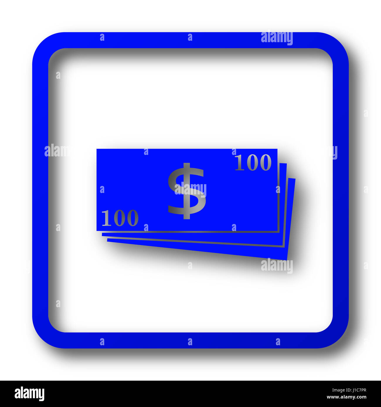 Money icon. Money website button on white background Stock Photo - Alamy