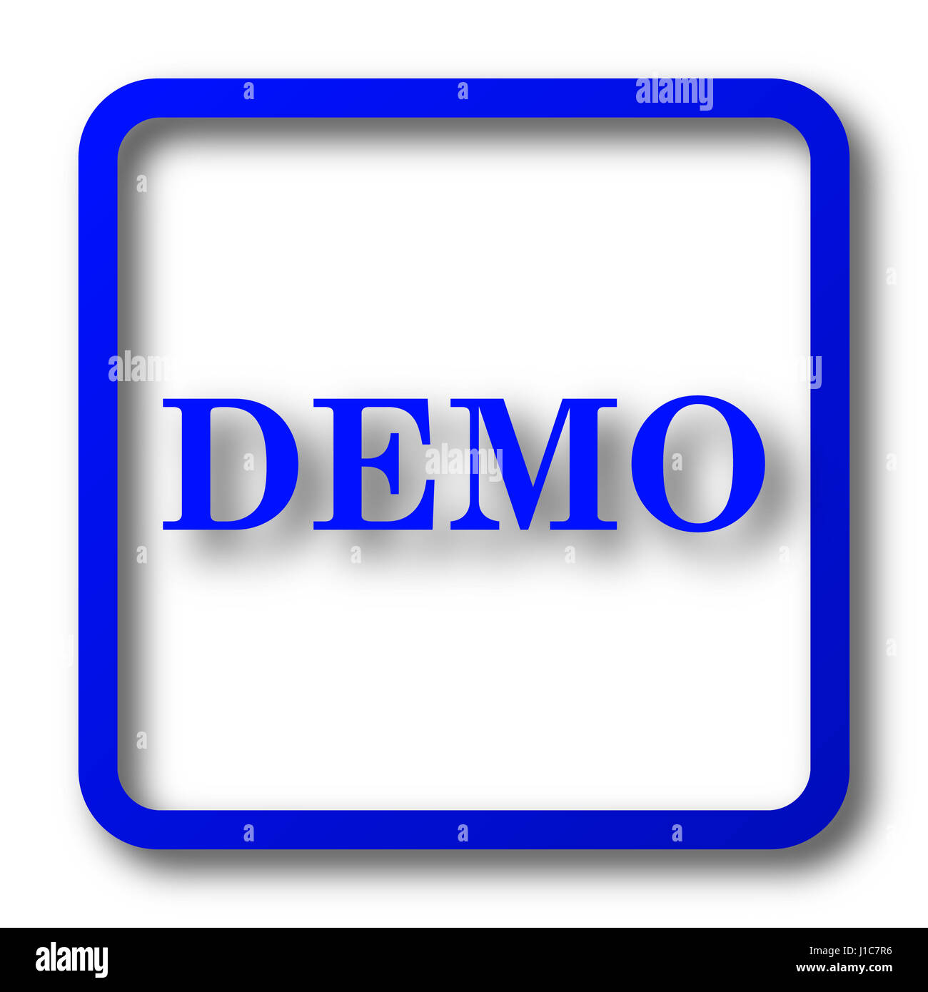 Demo icon. Demo website button on white background Stock Photo - Alamy