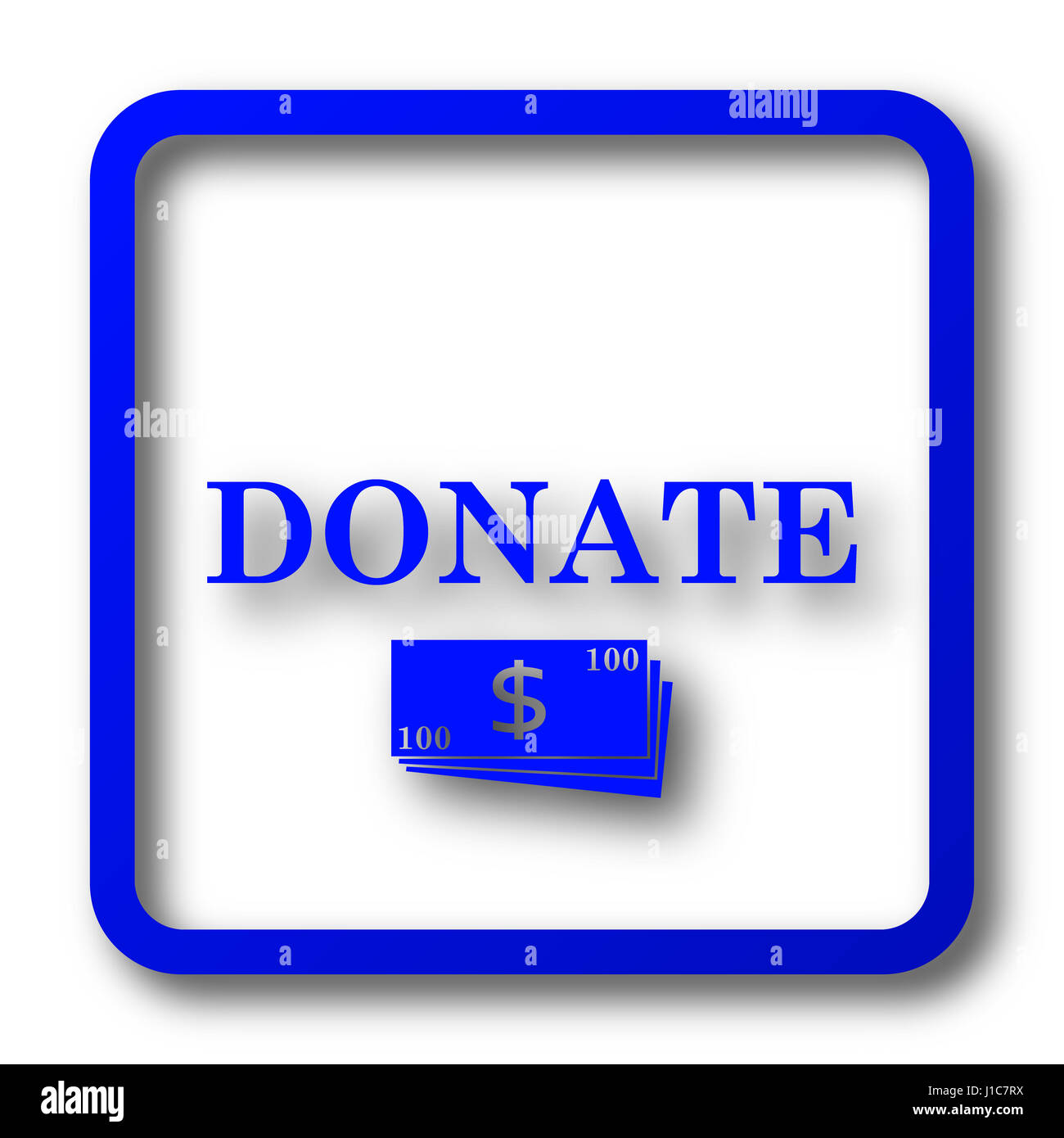Donate icon. Donate website button on white background Stock Photo - Alamy