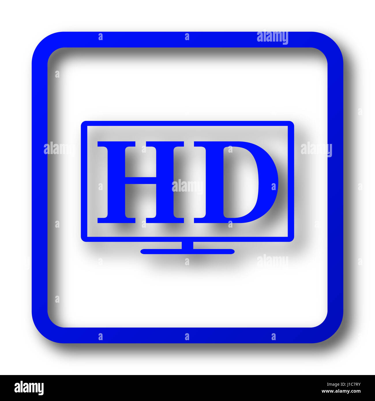 HD TV icon. HD TV website button on white background Stock Photo - Alamy