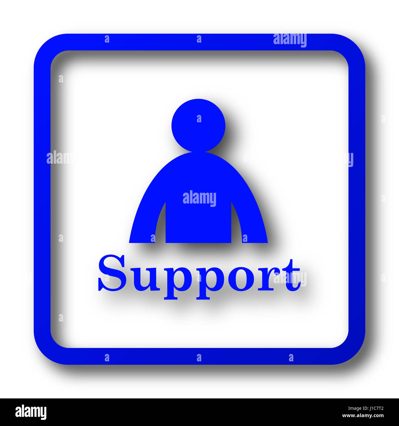 Support icon. Support website button on white background Stock Photo ...