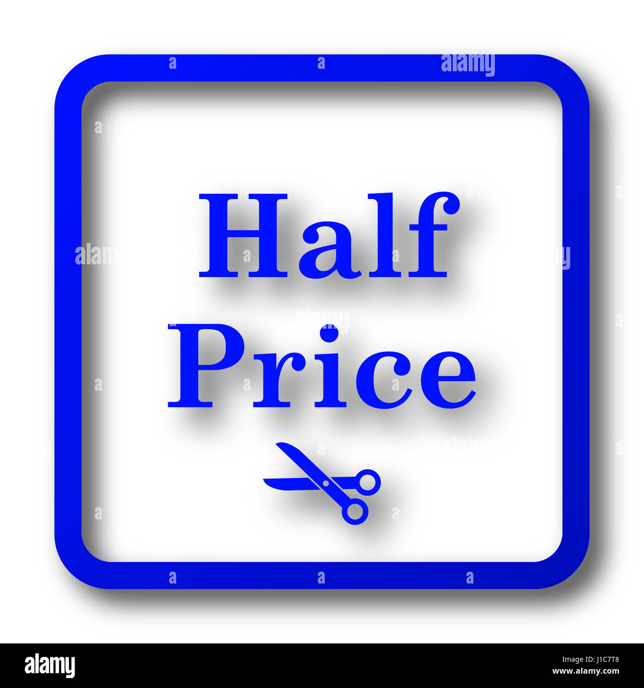 Half price icon. Half price website button on white background Stock ...