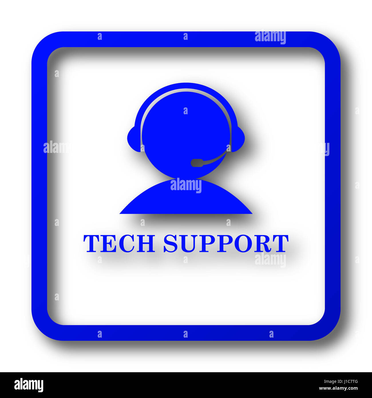 Tech support icon. Tech support website button on white background ...