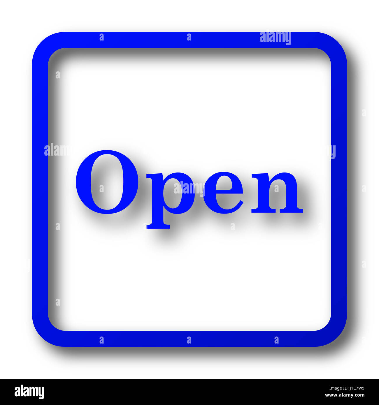 Open icon. Open website button on white background Stock Photo - Alamy