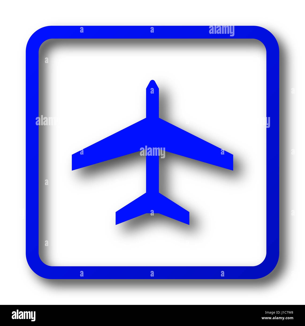 Plane icon. Plane website button on white background Stock Photo - Alamy